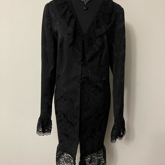 Jackets & Coats | Handmade Victorian Goth Brocade Duster Coat Dress ...